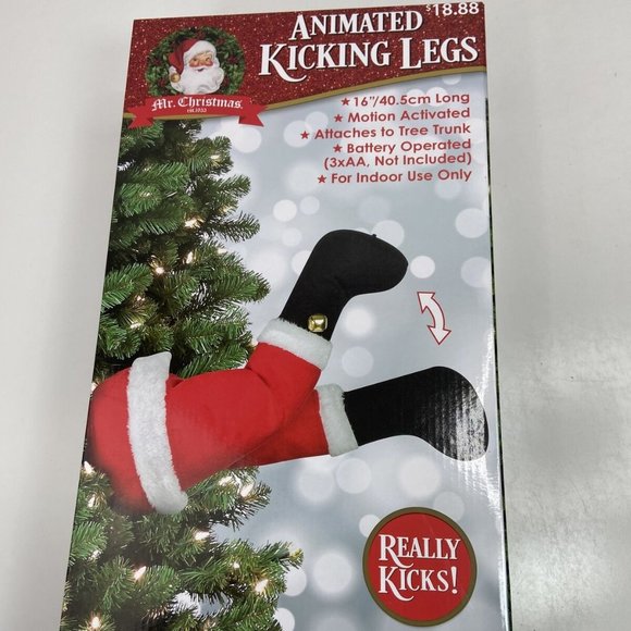 Mr. Christmas | Holiday | Mr Christmas Animated Kicking Santa Legs ...